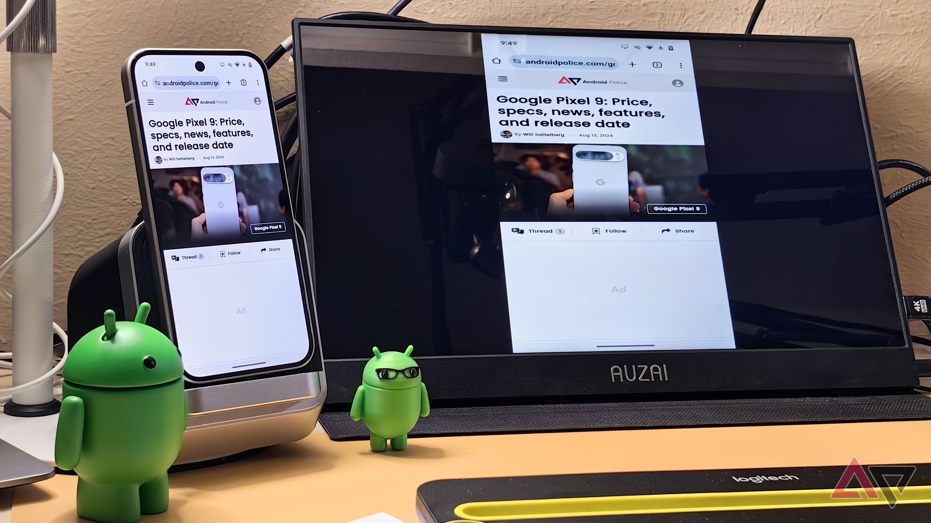 The Google Pixel 9 supports display output out of the box, but it isn't very useful